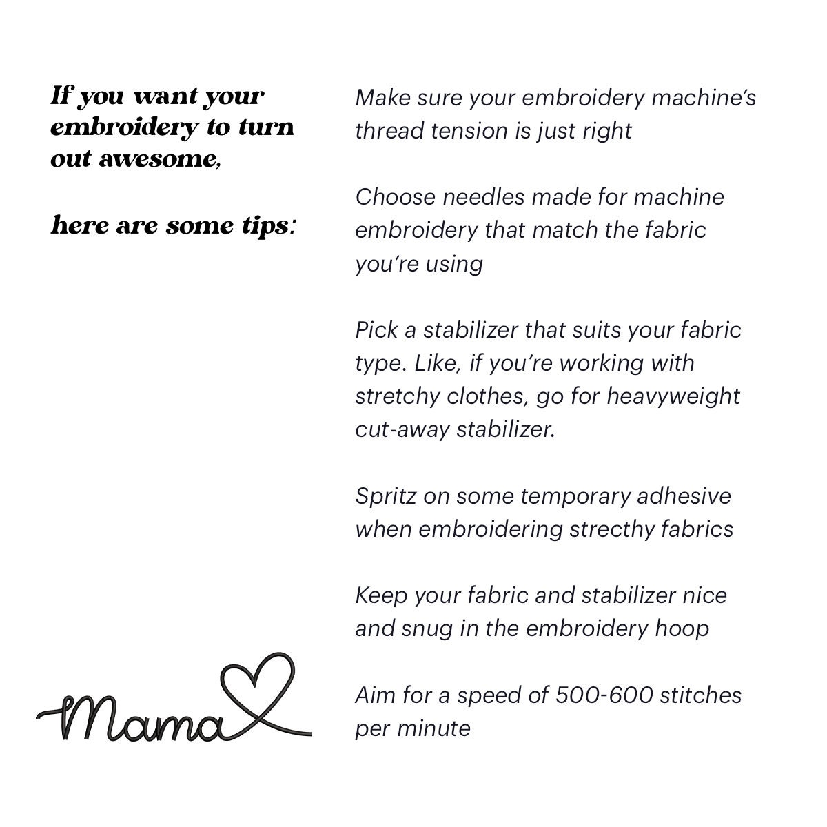 Mama Heart Signature Embroidery Design, Gift for Mother, Mom Love ...