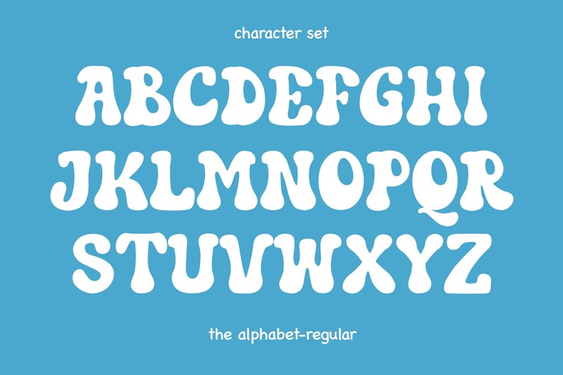 Cute Enga Font, Groovy Font, Cool Typeface, Retro Vintage Style, OTF ...