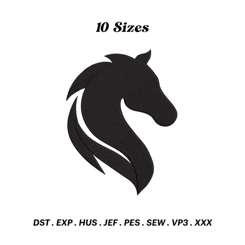 Horse Head Silhouette Embroidery Design: Equestrian Gift (digital ...