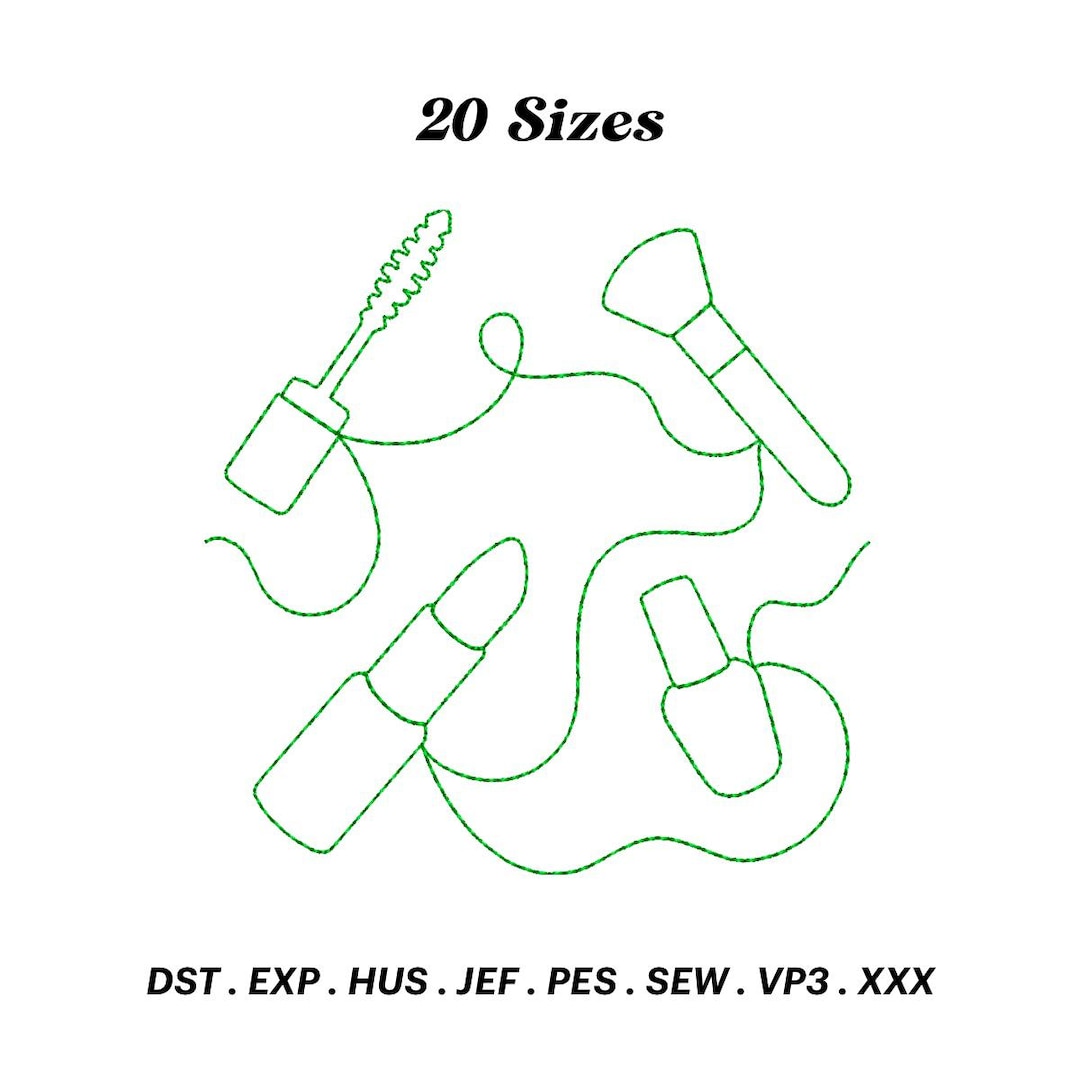 Cosmetics Quilt Embroidery Design, Make up Pattern Quilt Block ...