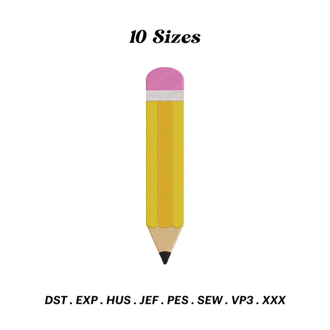 Pencil Embroidery Design: School Stitching Pattern (digital Download ...