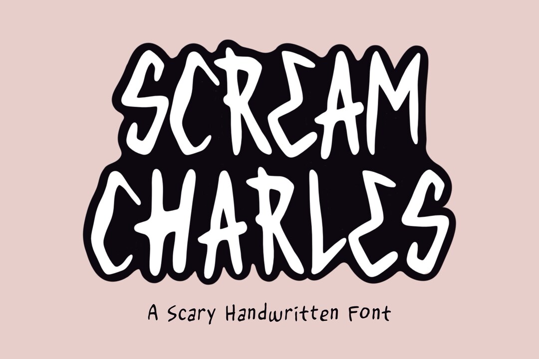 Scream Charles Font, Horror Typeface, Handwritten Font, Creepy Font ...