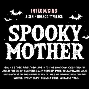 Spooky Mother Font: Serif Horror Typeface (OTF, TTF, SVG) - Etsy