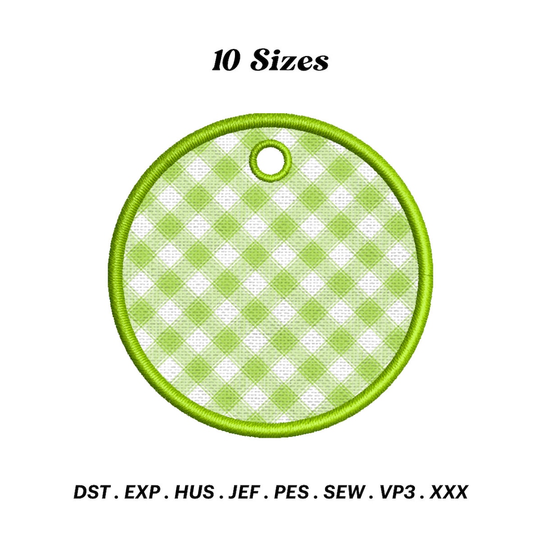 Round Tag Applique Embroidery Design (digital Download) - Etsy