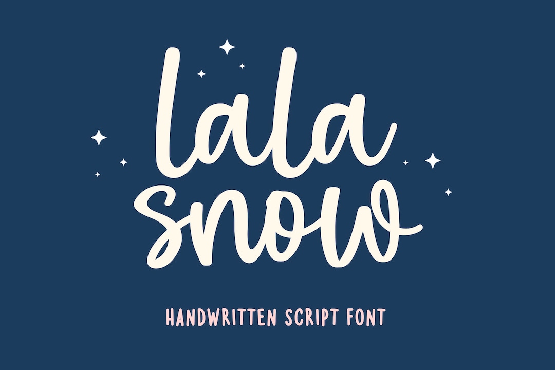 Lala Snow Font, Christmas Font, Cursive Typeface, Handwritten Script, OTF, TTF, SVG Font, Fonts ...