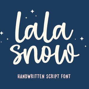 Lala Snow Font, Christmas Font, Cursive Typeface, Handwritten Script ...