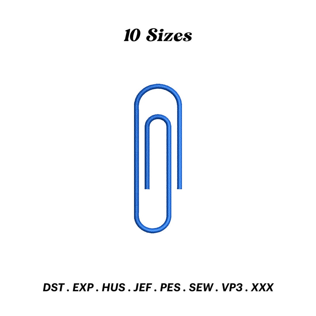 Paper Clip Embroidery Design: Back to School Pattern (digital Download ...