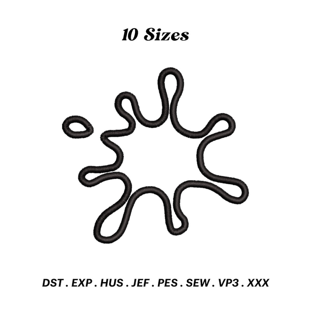 Paint Splatter Embroidery Designs, Paint Splash Embroidery, Paint ...