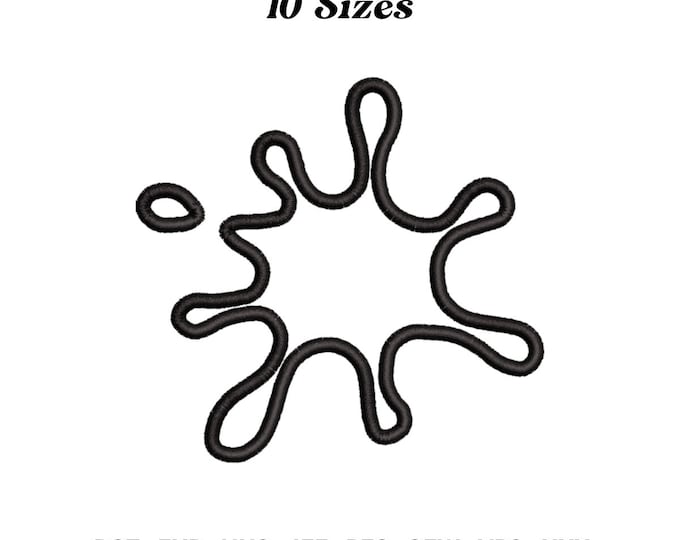 Pastel Paint Splatter Machine Embroidery File Design - 8x8 Inch Hoop ...