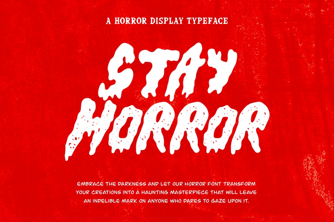 Stay Horror Font: Distressed Scary Typeface (OTF, TTF, SVG) - Etsy