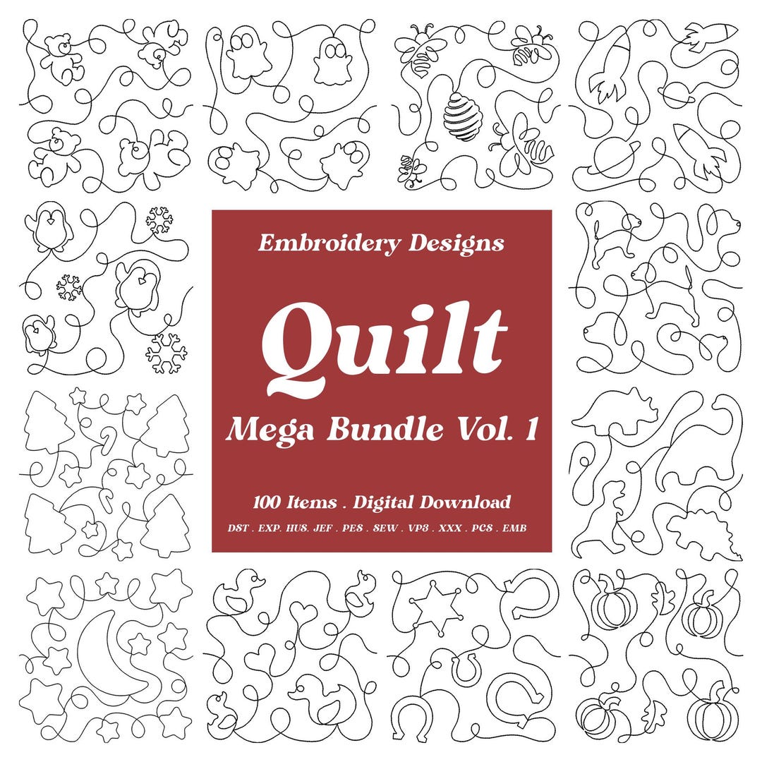 Quilt Embroidery Designs: Mega Bundle Vol. 1 (digital Download) - Etsy