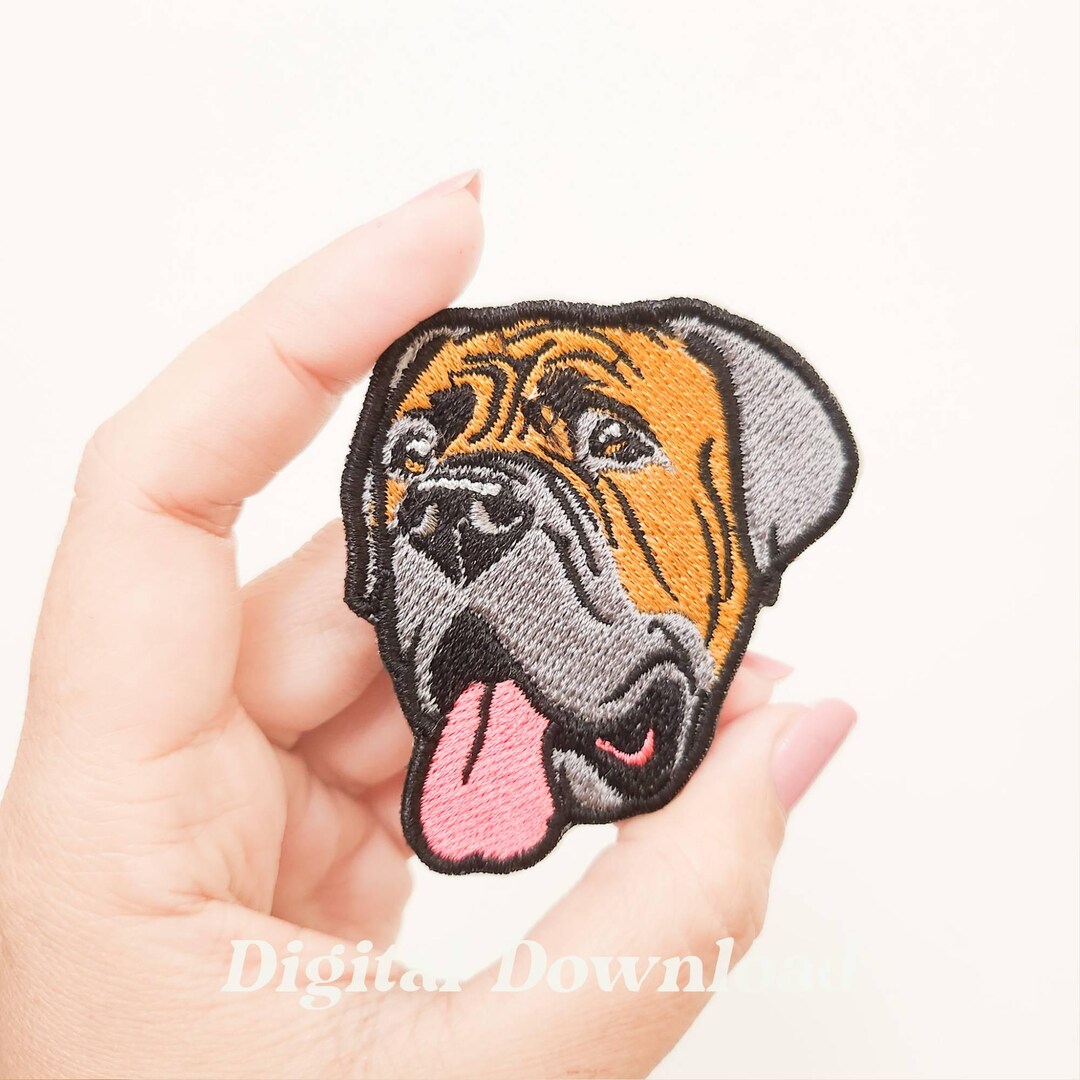 Mastiff Face Embroidery Design, Dog Embroidery Design, Pet Embroidery ...
