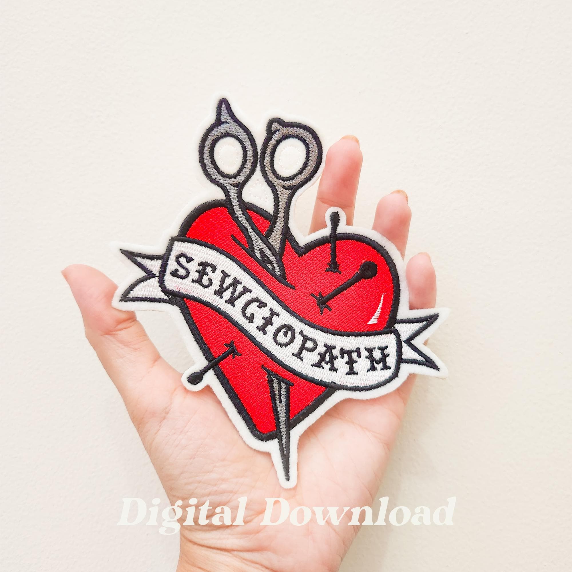 Sewciopath Embroidery Design: Sewing Heart PES File (digital Download ...