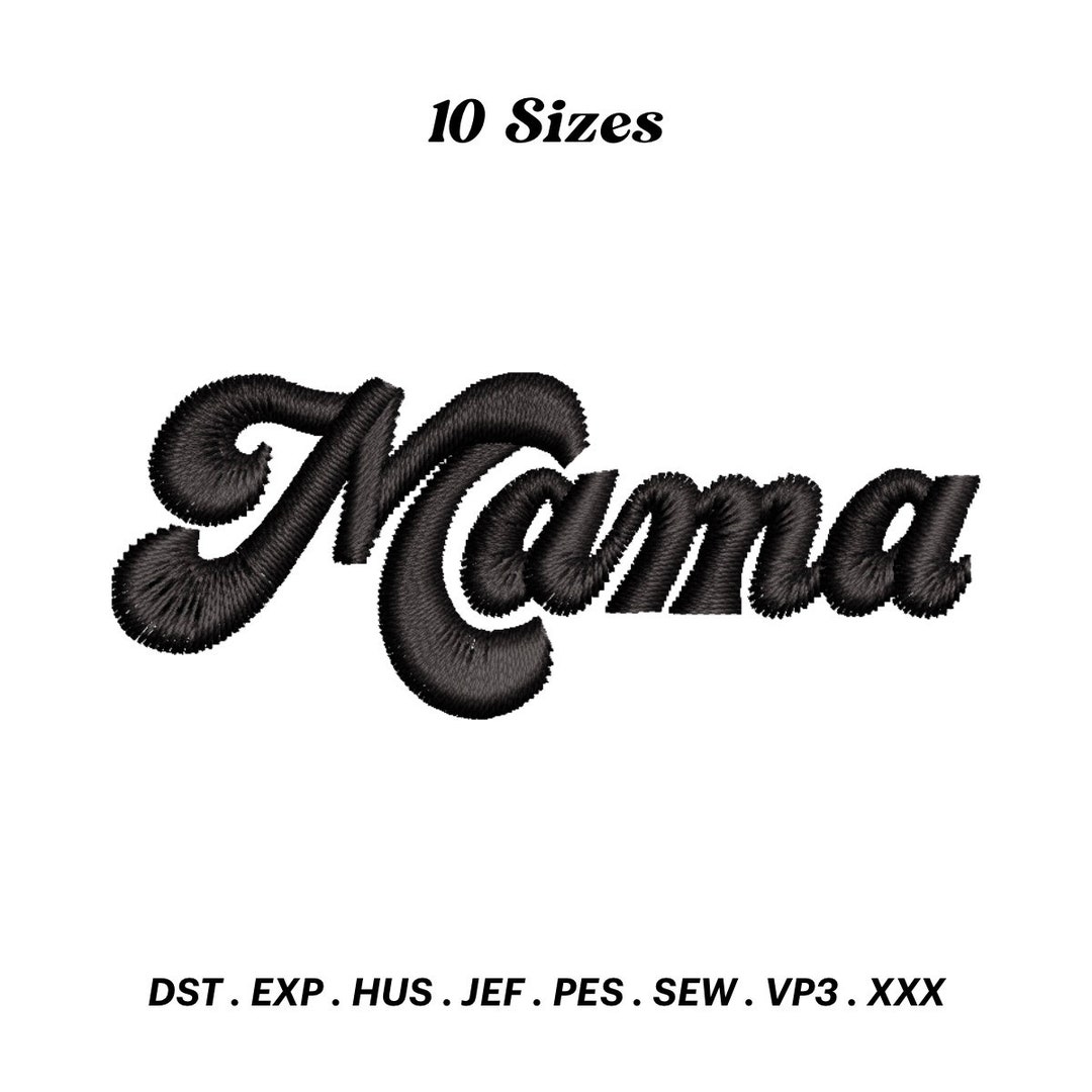 Mama Bold Embroidery Design: Mother's Day Stitch File (digital Download ...