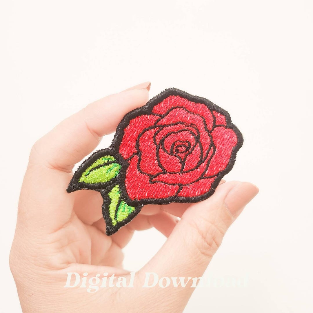 Rose Flower Embroidery Design, Flower Embroidery Patch, Flower Decor ...
