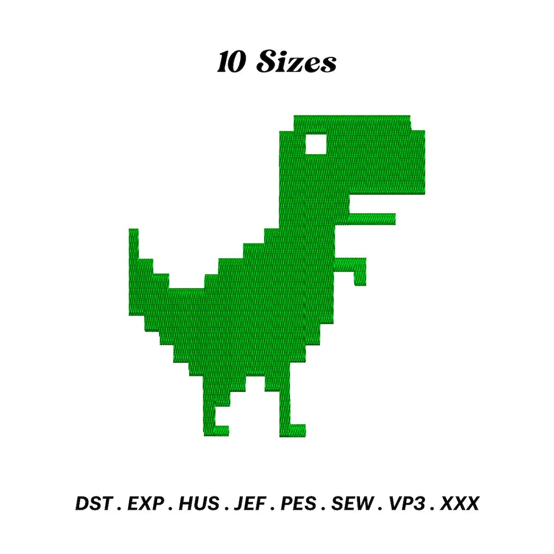 Pixelated T-rex Embroidery Design, Dinosaur Embroidery File, Kids ...