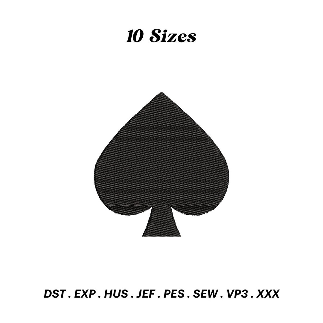 Card Spade Icon Embroidery Design, Spade Card Game Digitize, Machine ...