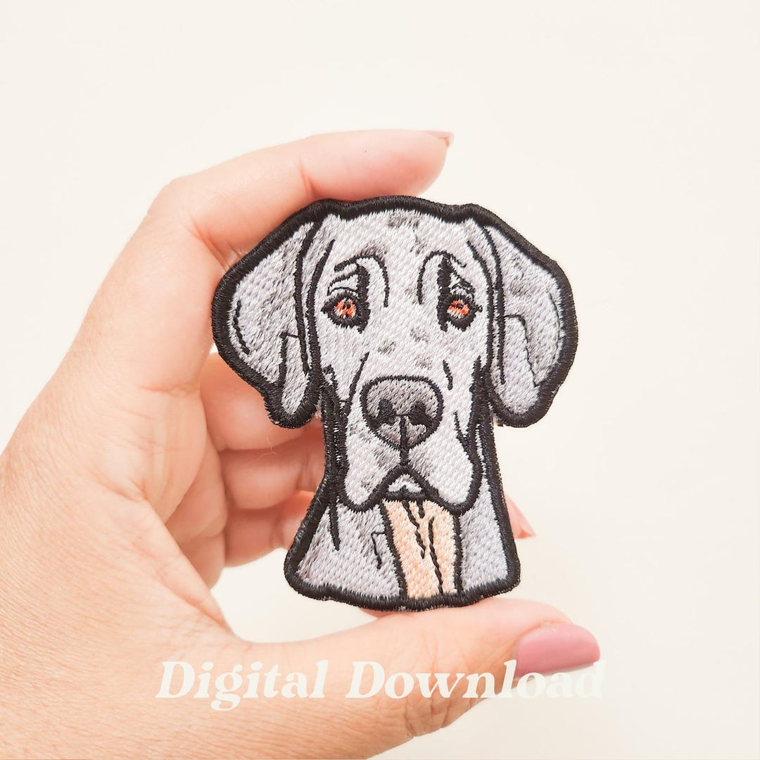 Great Dane Embroidery Design, Pet Embroidery Patch, Dog Embroidery ...