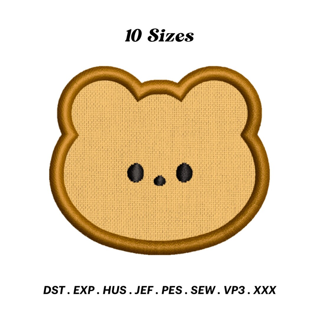 Cute Bear Head Applique Embroidery Design, Bear Face Embroidery Designs ...