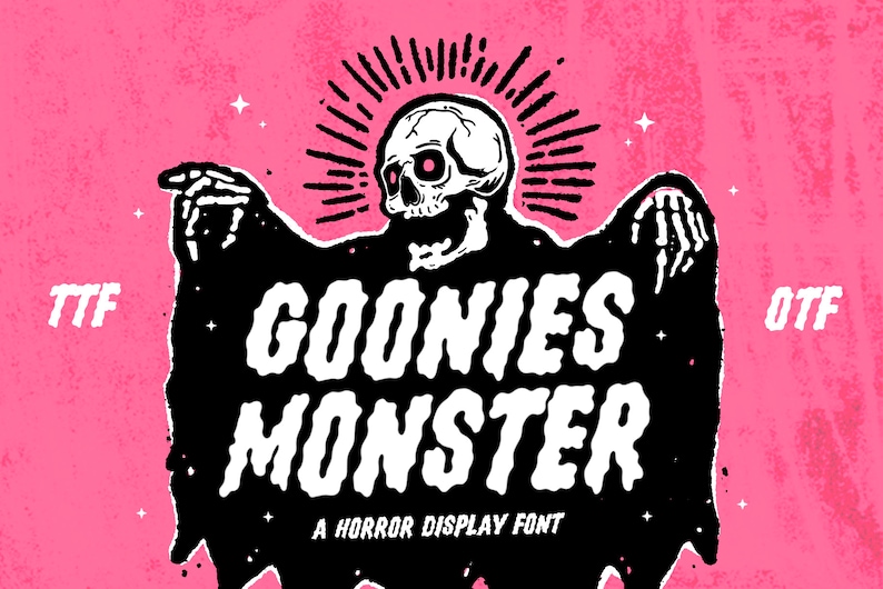 Goonies Monster Font: Scary Handwriting Font (OTF, TTF, SVG) - Etsy