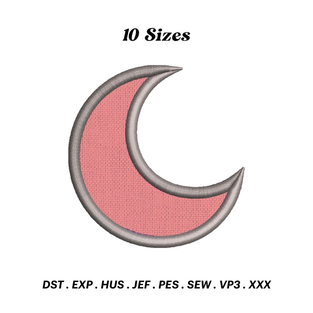 Crescent Moon Applique Embroidery Design: 10 Sizes (digital Download ...