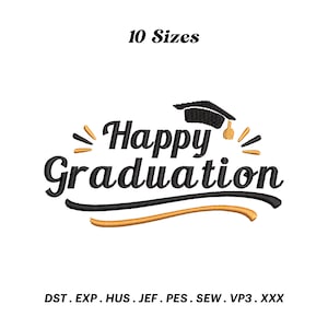 Happy Graduation Embroidery Design, Celebrate Graduated College ...