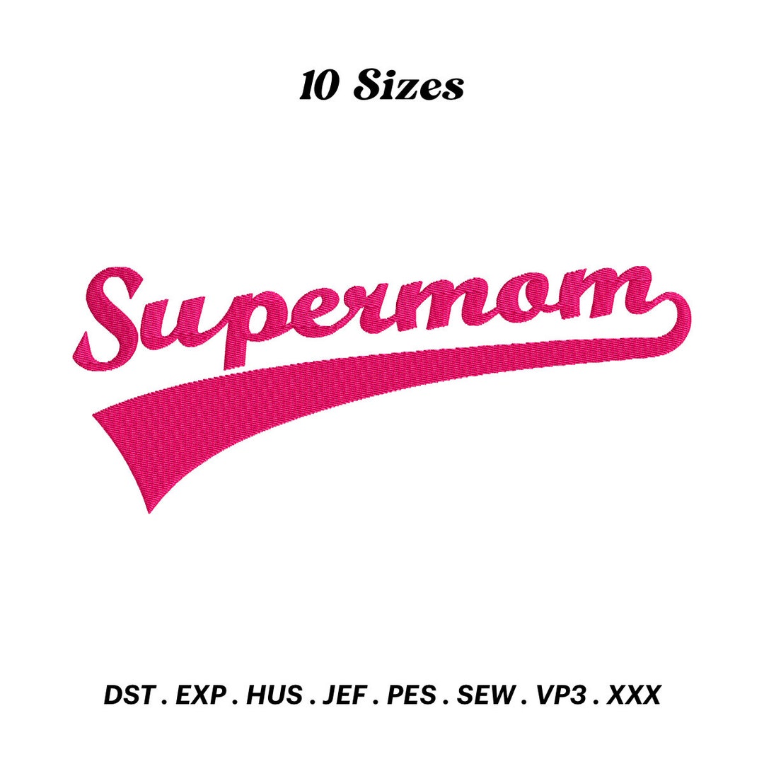 Supermom Retro Embroidery Design, Gift for Mother's Day Embroidery ...