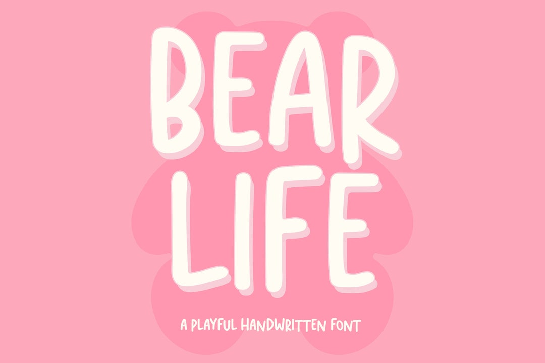 Bear Life Handwritten Sans Serif Font, Playful Font, Simply Note Font, Cute Font Font for Cricut ...