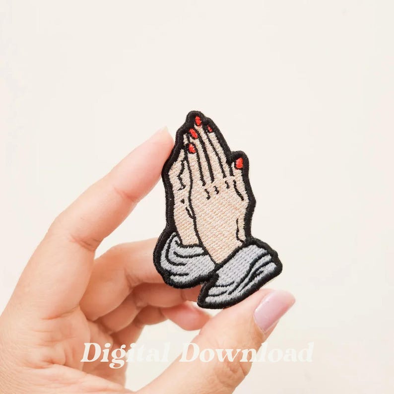 Praying Hands Embroidery Design: Religious Patch (digital Download) - Etsy