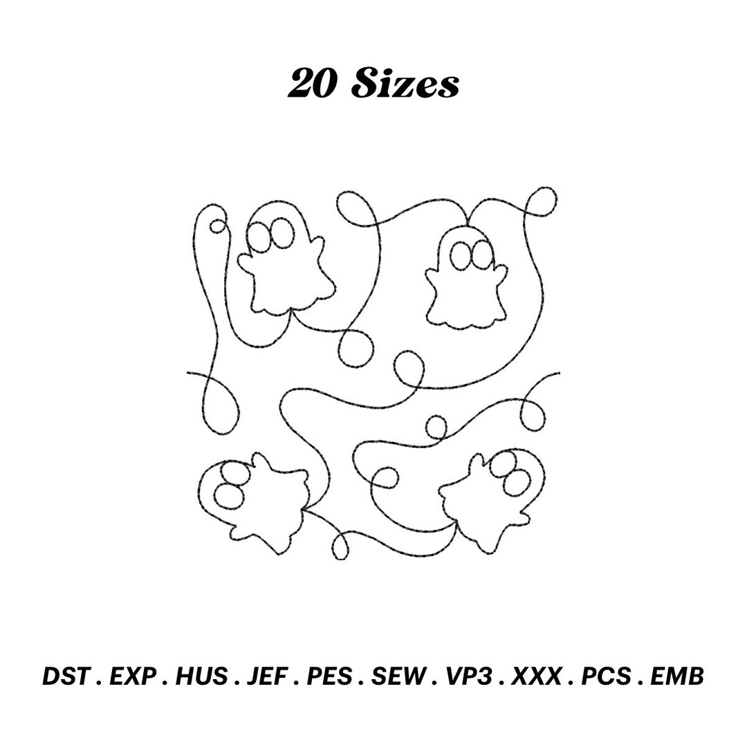 Ghost Quilt Embroidery Design: Spooky Halloween Pattern (digital ...