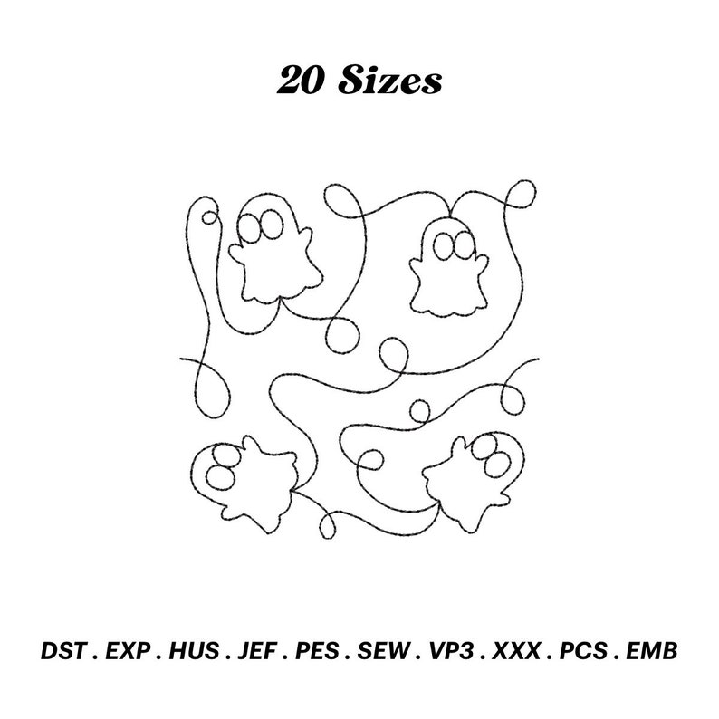 Ghost Quilt Embroidery Design: Spooky Halloween Pattern (digital ...