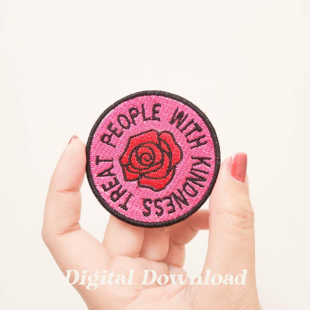 Kindness Embroidery Design: Rose Patch (digital Download) - Etsy