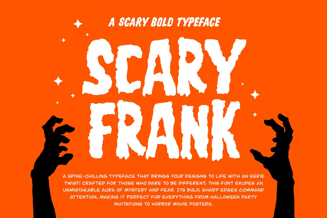 Scary Frank Font, Horror Font, Spooky Halloween Typeface, Handwritten ...