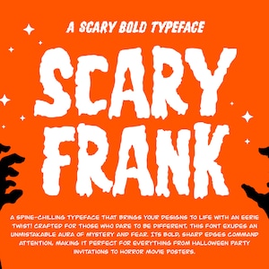 Scary Frank Font, Horror Font, Spooky Halloween Typeface, Handwritten ...