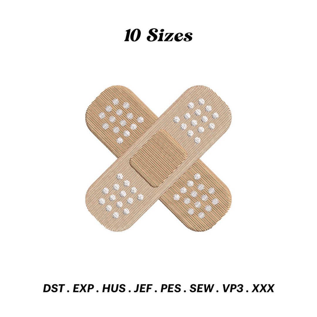 Cross Adhesive Bandage Embroidery Design, Band-aid Designs, Bandage ...