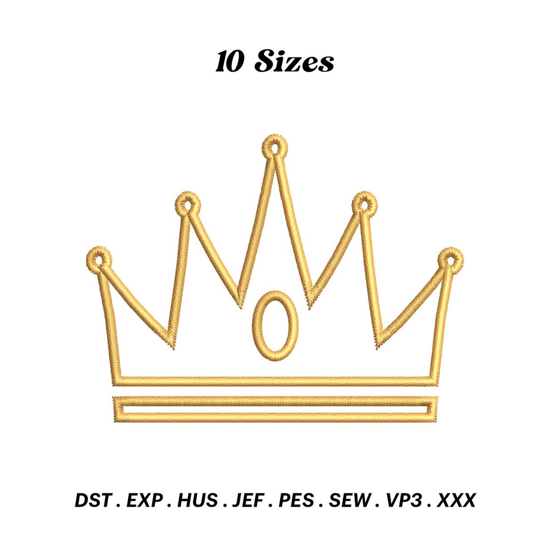 Golden Royal Crown Embroidery Design: Tiara Embroidery Files (digital ...