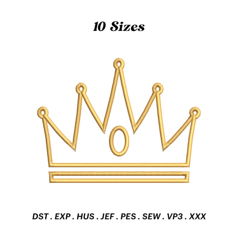 Golden Royal Crown Embroidery Design: Tiara Embroidery Files (digital ...