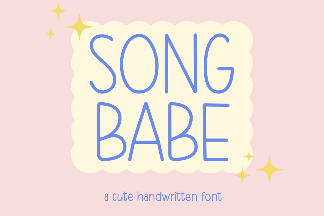 Song Babe - Handwritten Font, Cute Typeface, Simple Lettering ...