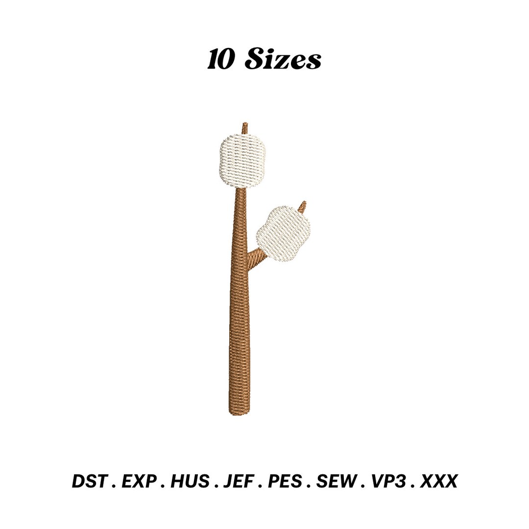 Marshmallow Embroidery Design: Camping Snack Pattern (digital Download ...