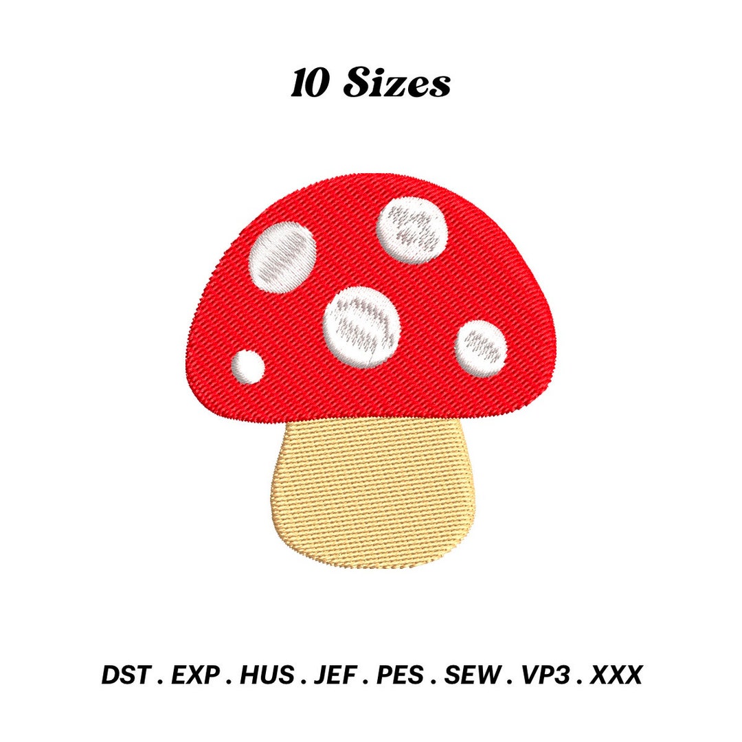 Mushroom Embroidery Design: Forest Toadstool Pattern (PES File ...