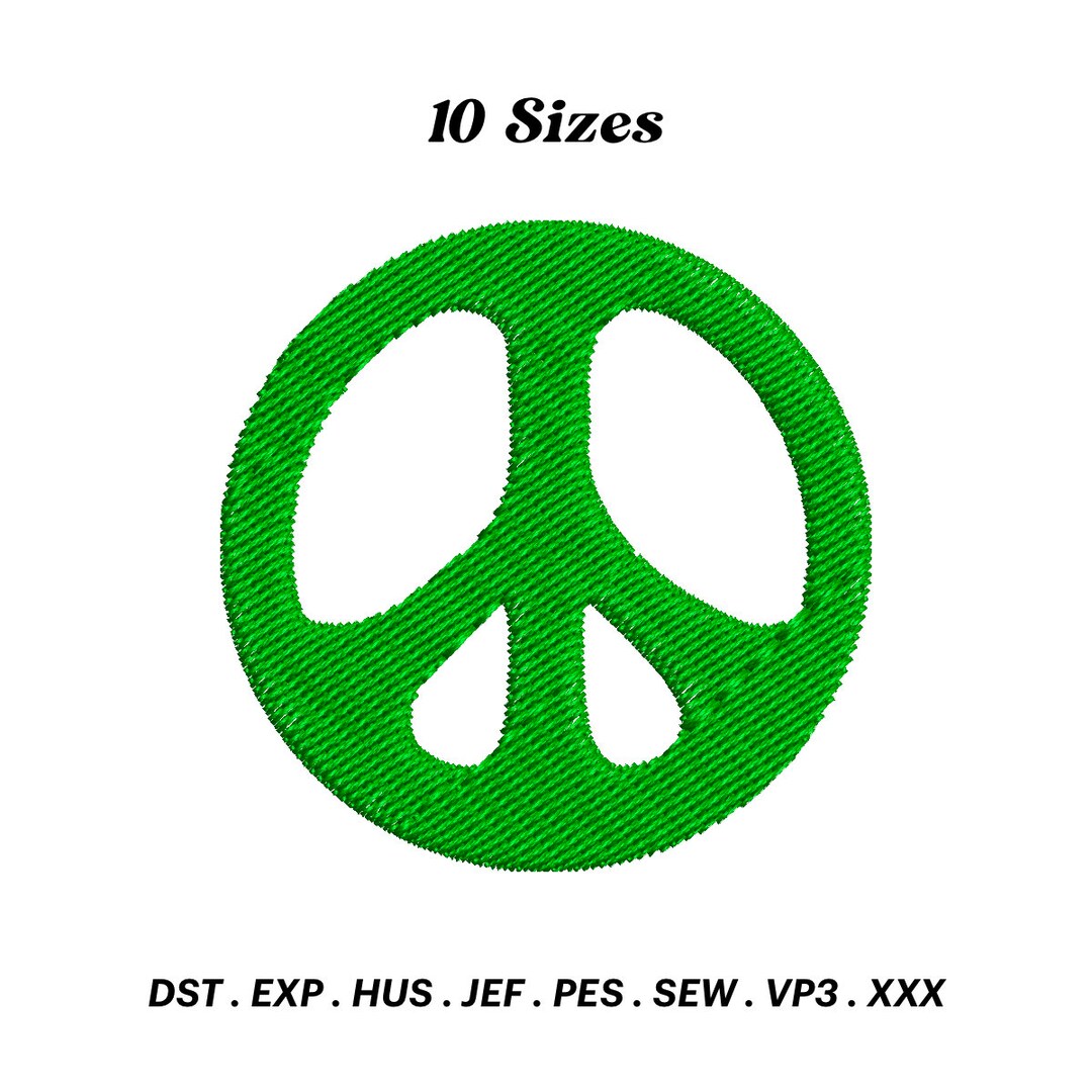 Groovy Peace Symbol Embroidery Design, Peace Sign, Boho Embroidery, 70s ...