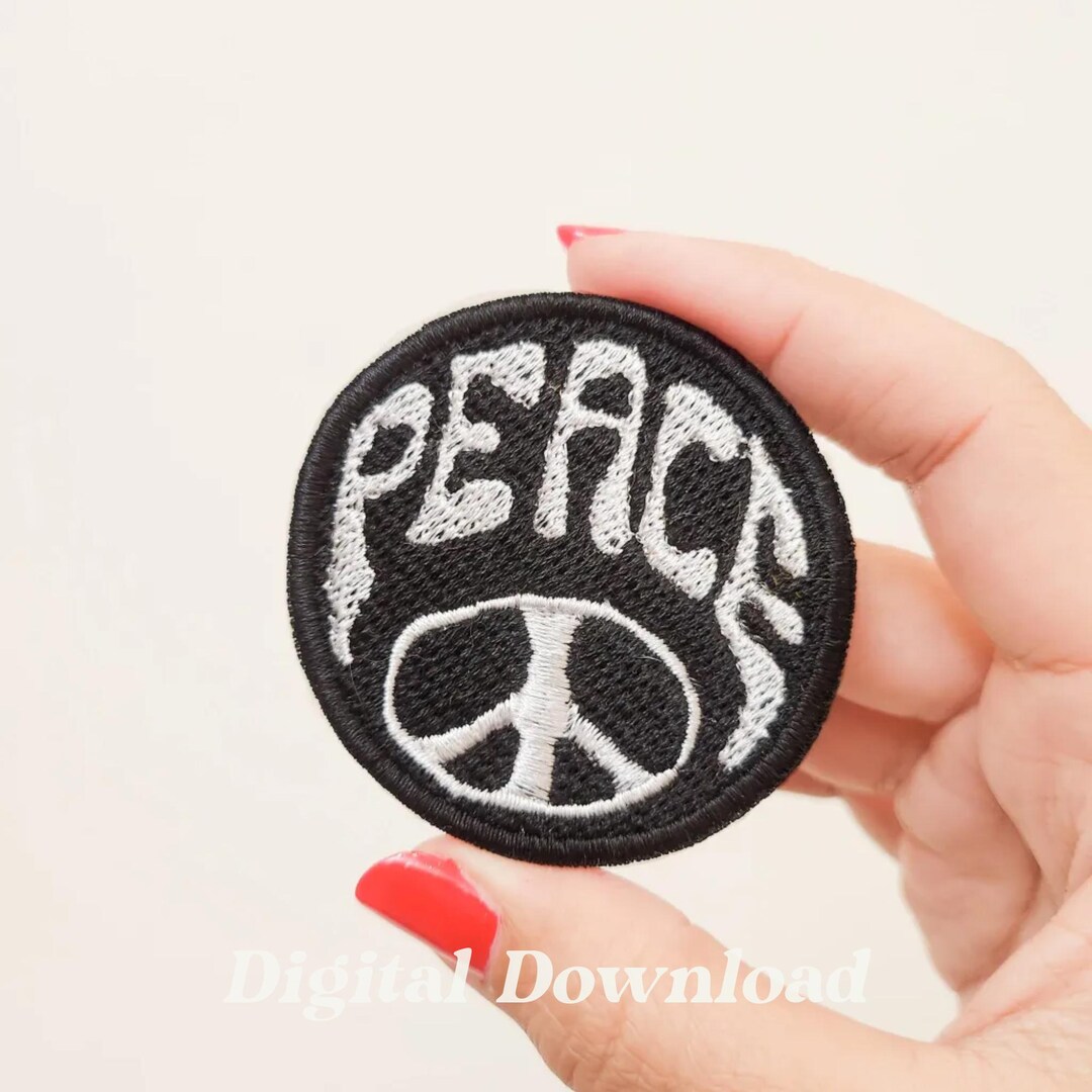 Peace Embroidery Design, Retro Peace Embroidery Patch, Hippie ...