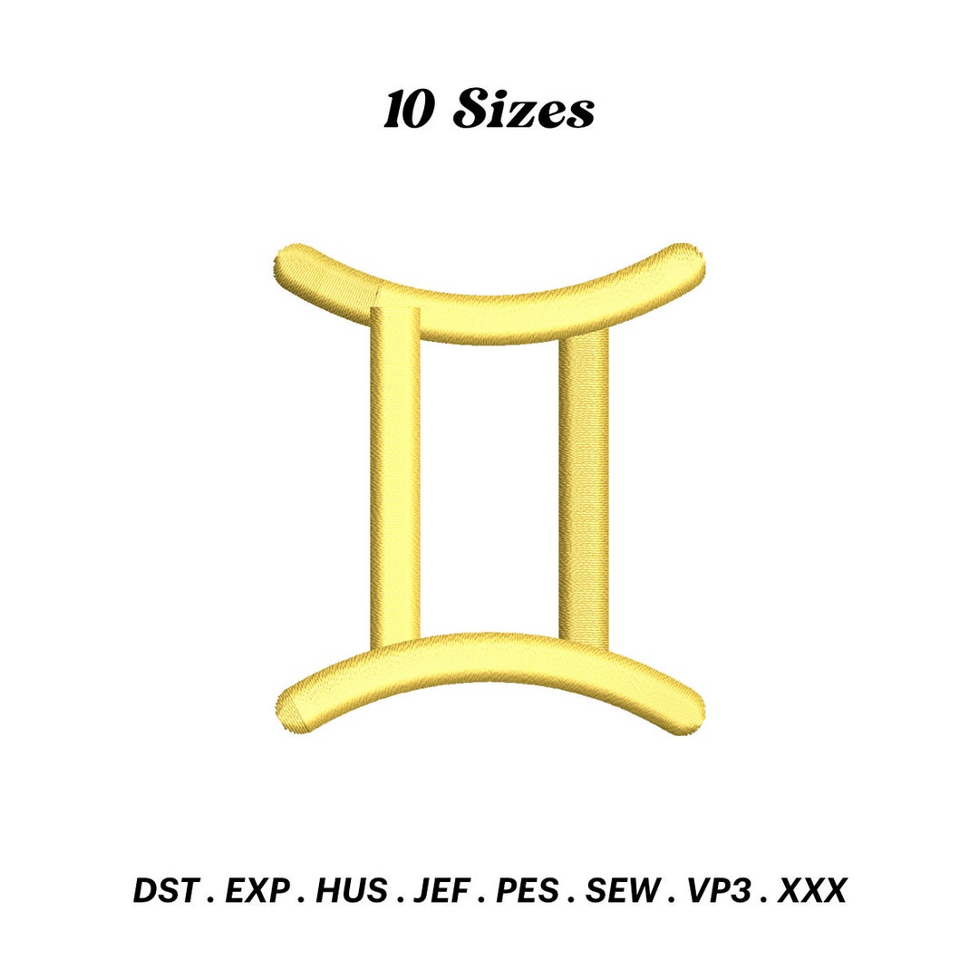 Gemini Zodiac Sign Embroidery Design (digital Download) - Etsy