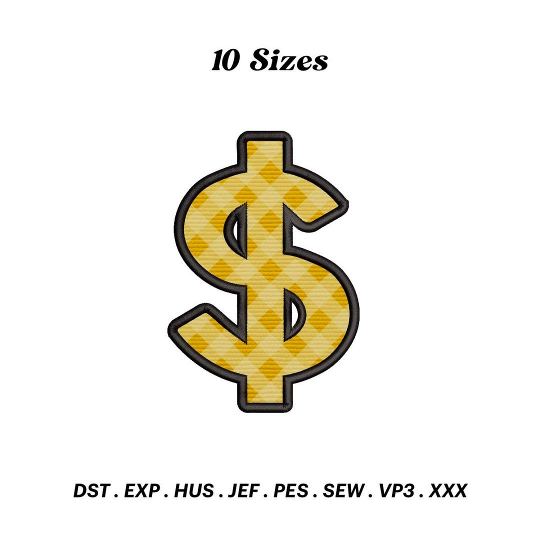 Dollar Sign Applique Embroidery Design: St. Patrick's Day Money Symbol ...