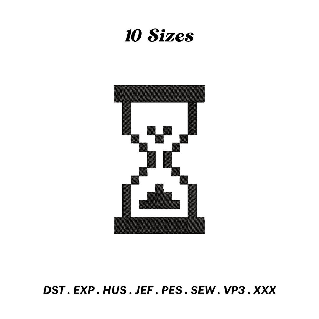 Hourglass Pixel Embroidery Design, Sandglass Embroidery Designs, Timer ...