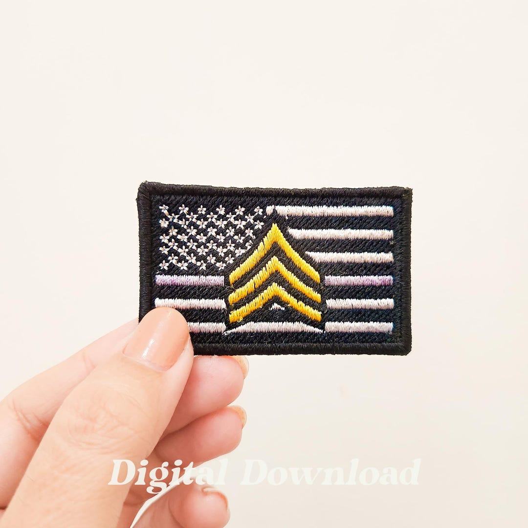 SGT America Flag Embroidery Design, Military Embroidery, Army ...
