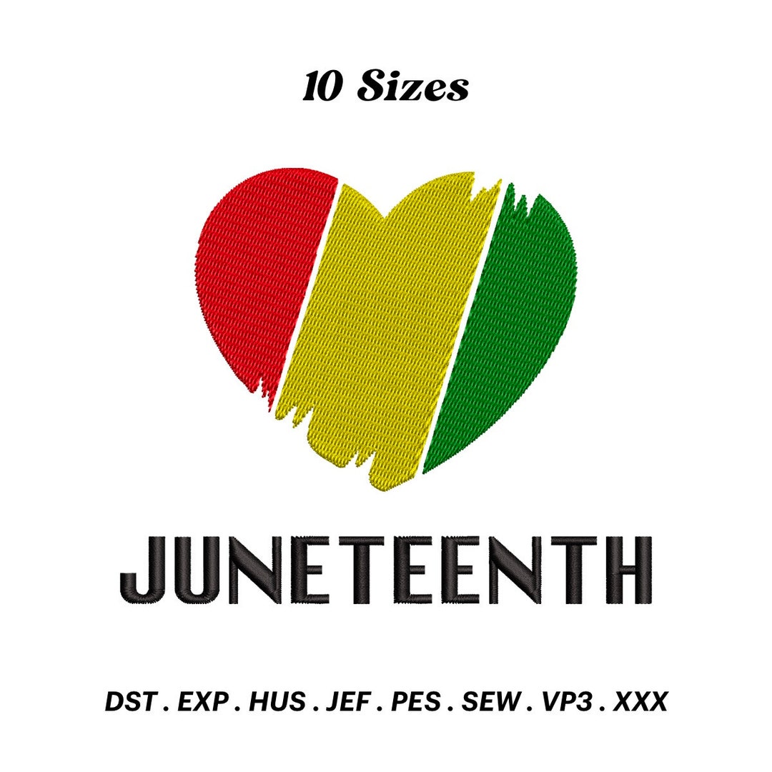 Juneteenth Love Heart Embroidery Design (digital Download) - Etsy