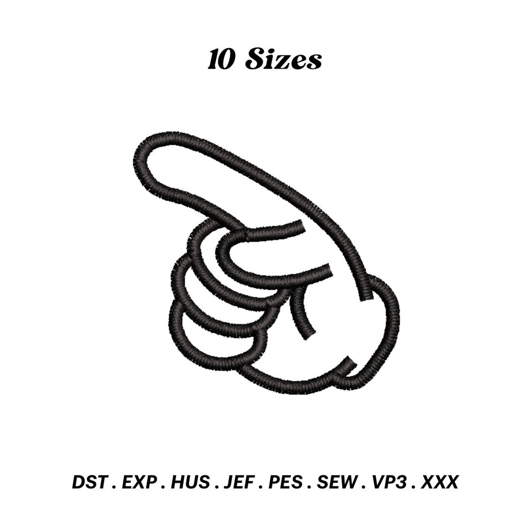 Cartoon Hand Pointing Finger Embroidery Design (digital Download) - Etsy