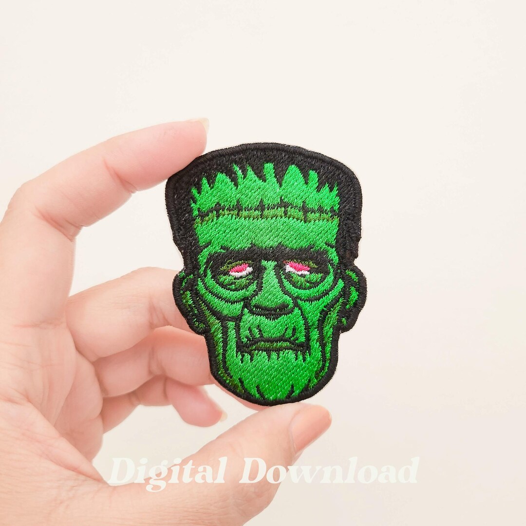 Frankenstein Embroidery Design, Halloween Patch, Monster Embroidery ...