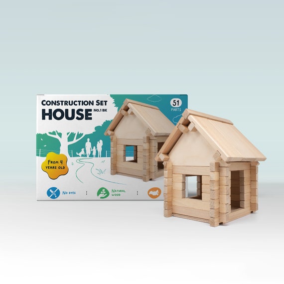 51 Pieces Building House Toy Building Log Toy for Children - Etsy